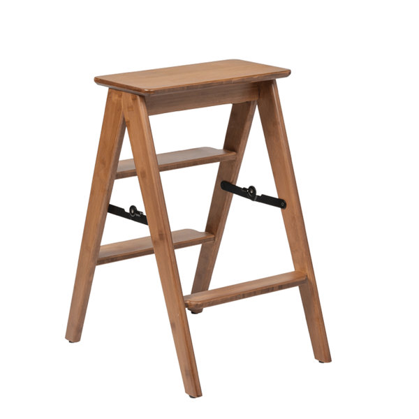 WFX Utility™ 3 Tier Bamboo Ladder, Multi-functional Foldable Ladder ...