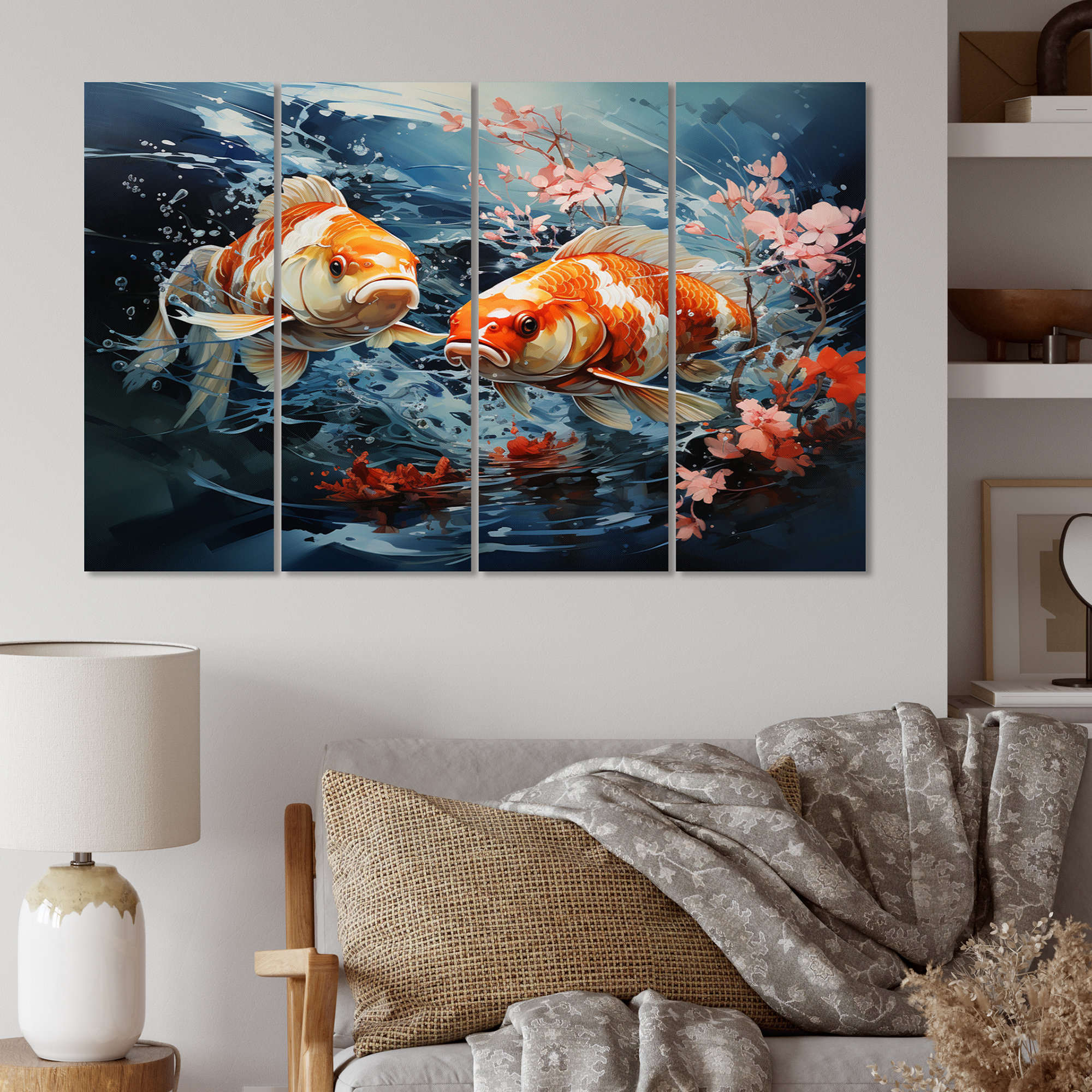 Design Art China Art Glimpse Fish I - Chinese Canvas Wall Art - 4 ...