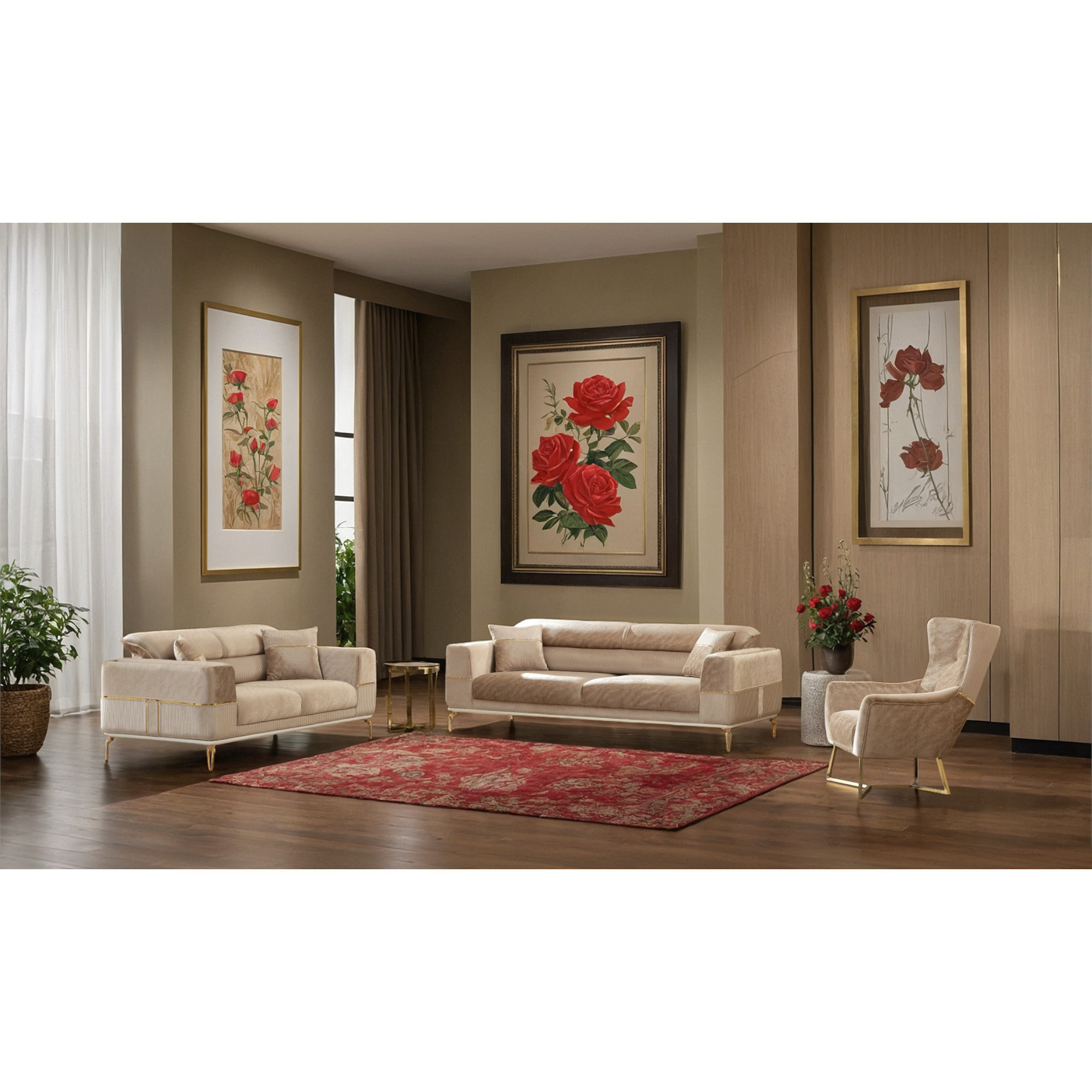 Everly Quinn Martese 3 - Piece Velvet Living Room Set - Wayfair Canada