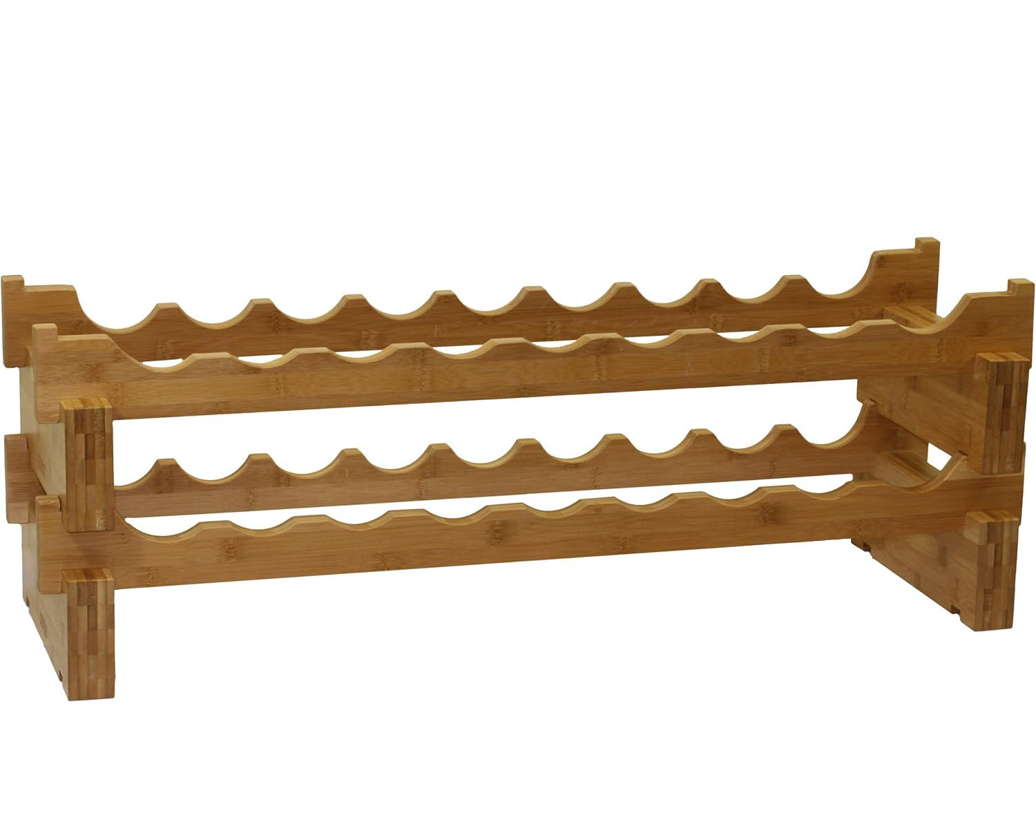 Prep & Savour 18-Bottle Stackable Bamboo Wine Rack | Wayfair