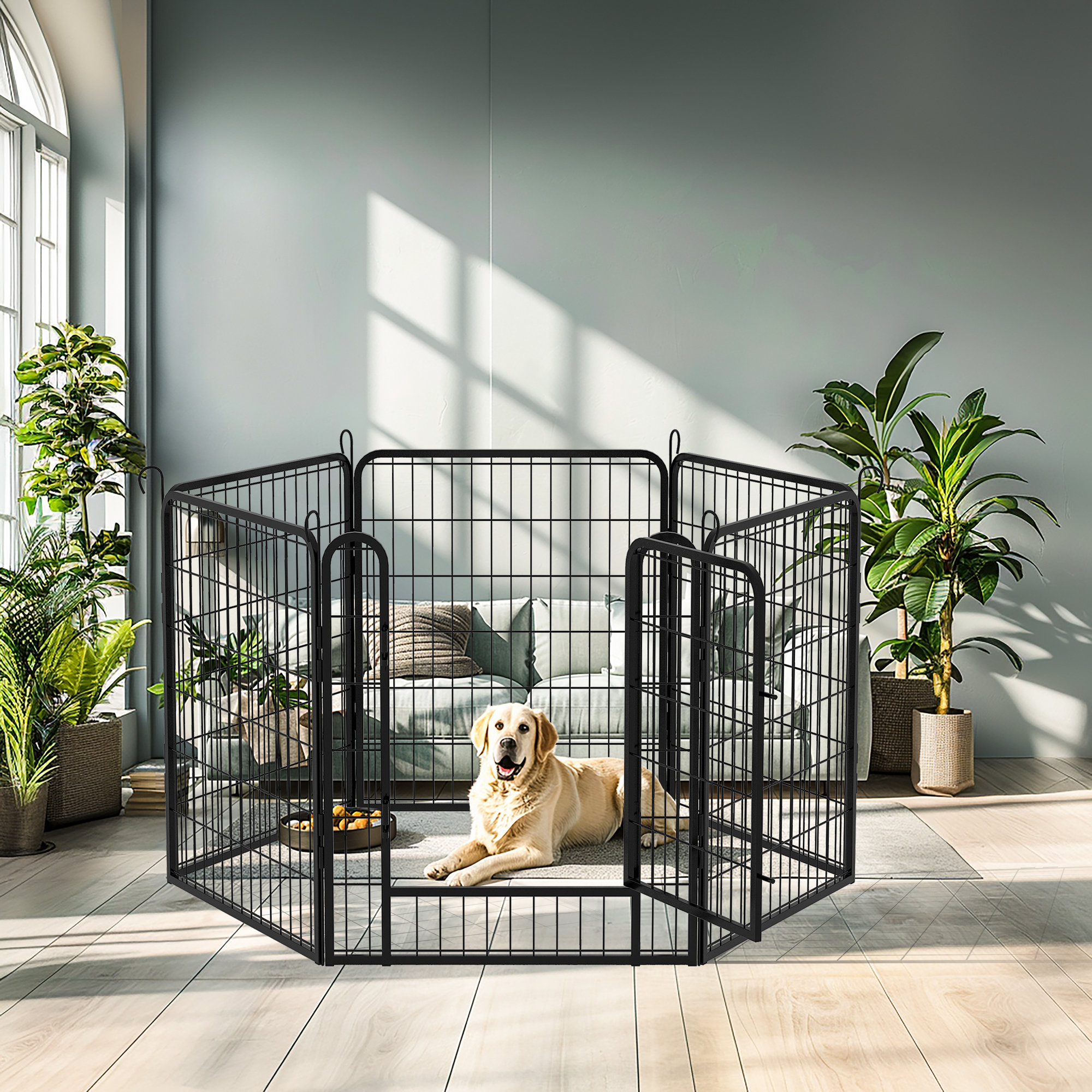 Tucker Murphy Pet™ Elgin 6 Panels Portable Exercise Pen, Metal Indoor ...