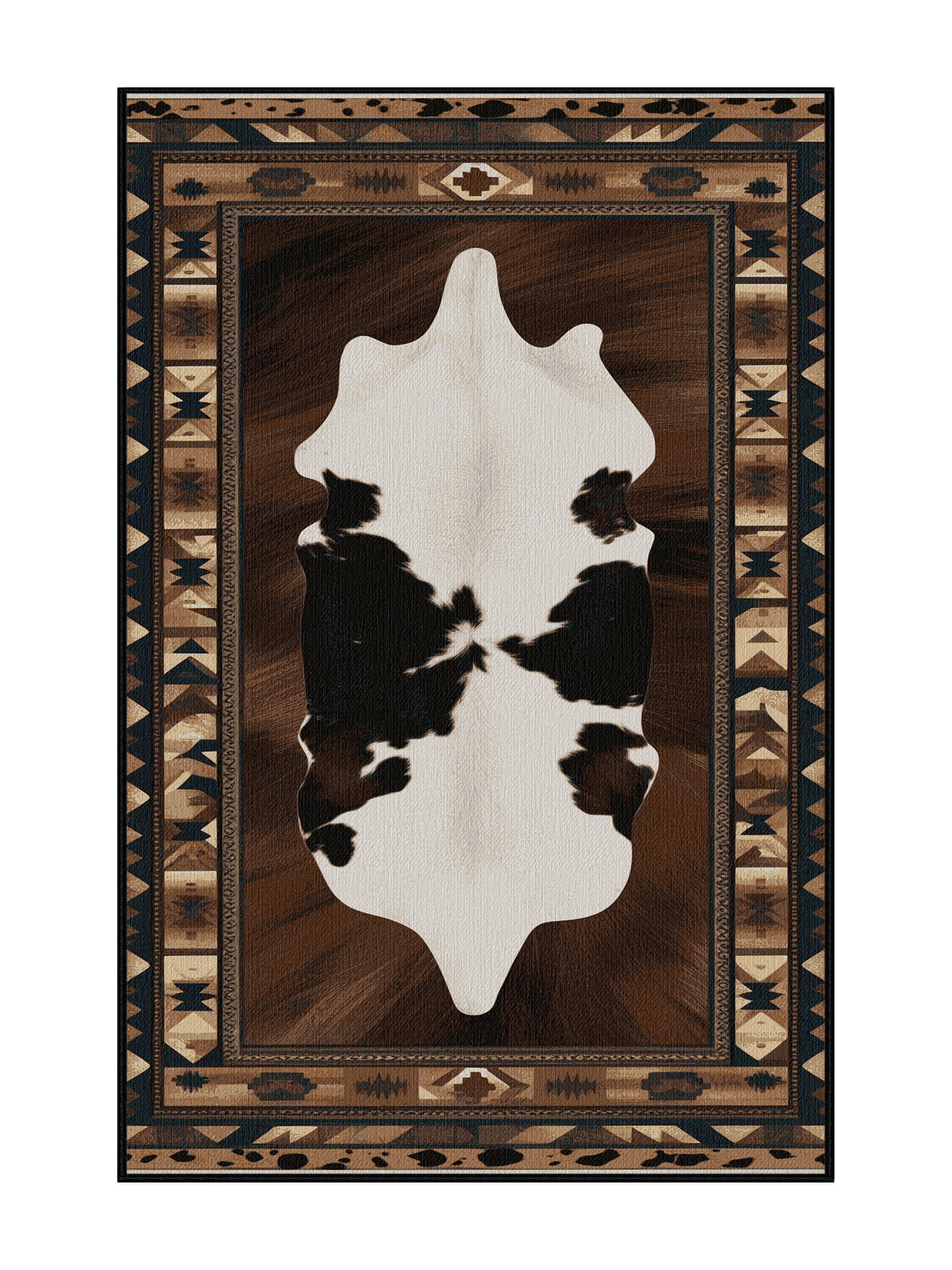 Dakota Fields Washable Cowhide Pattern Southwestern Area Rug | Wayfair