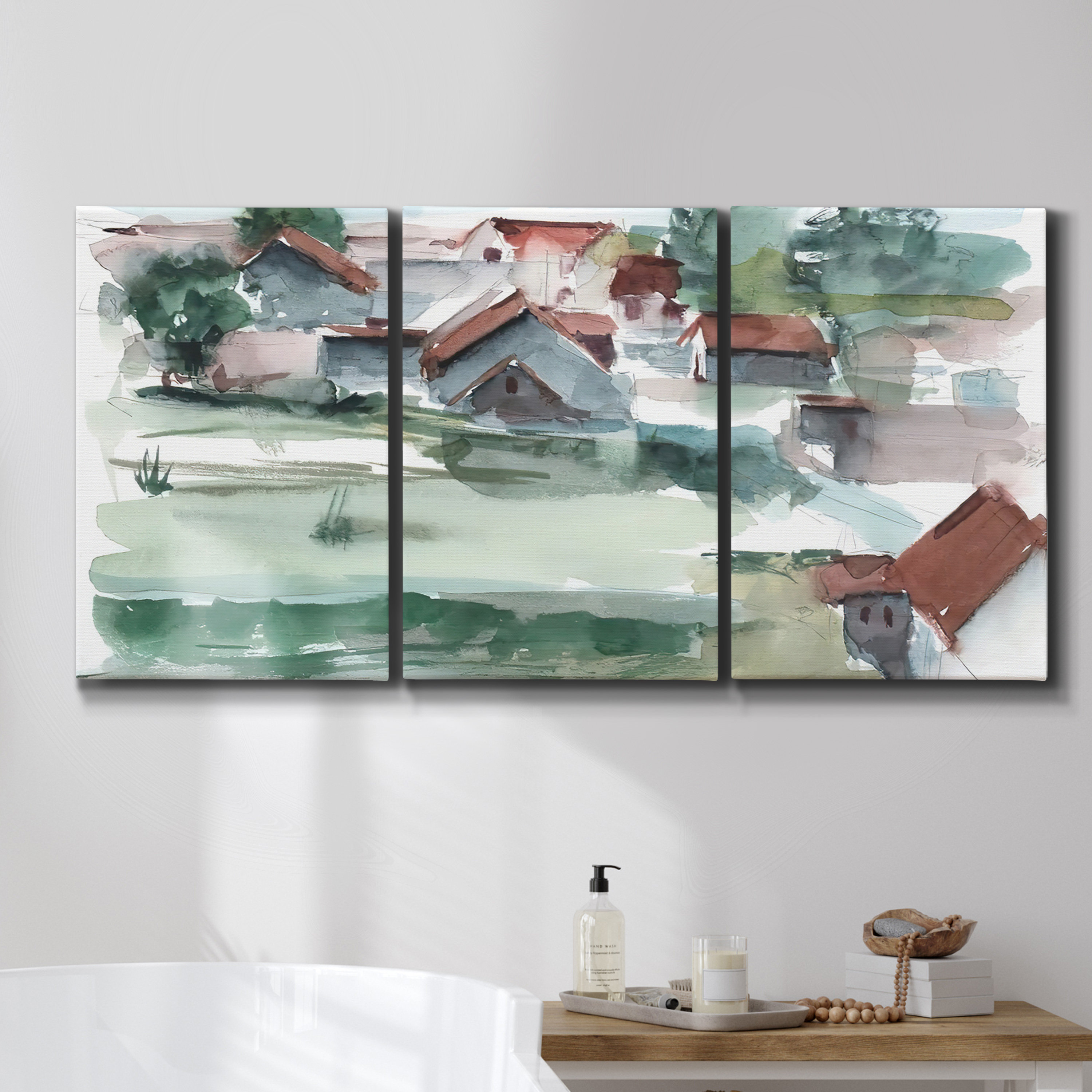 Wexford Home Flow Of Love In Ocean Ii Framed On Canvas 3 Pieces Set ...