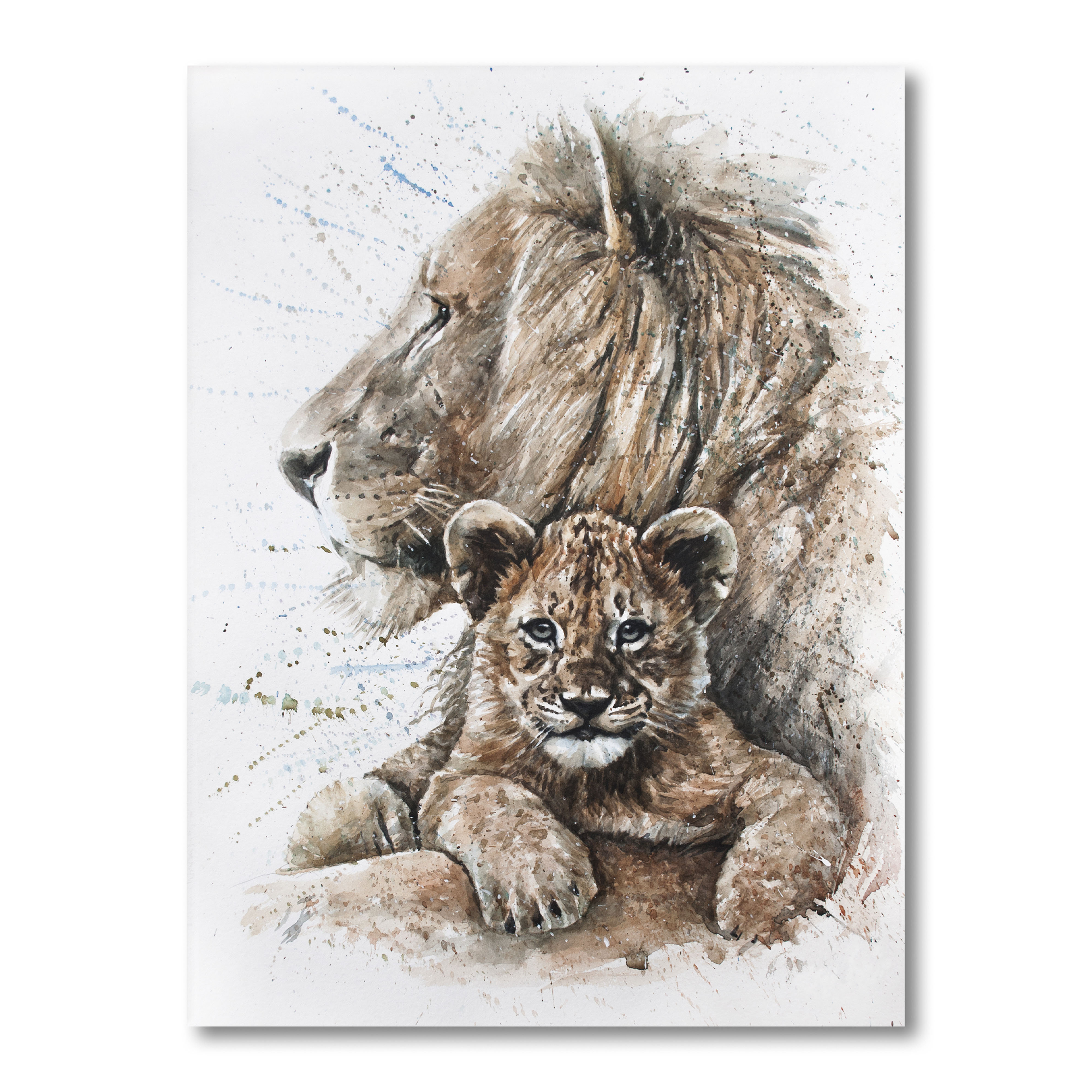 Bungalow Rose Lion Dad Son - Painting | Wayfair