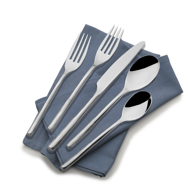 Prestige Cutlery Ummi Gold Accent, 20pc 18/10 Stainless Steel Flatware ...