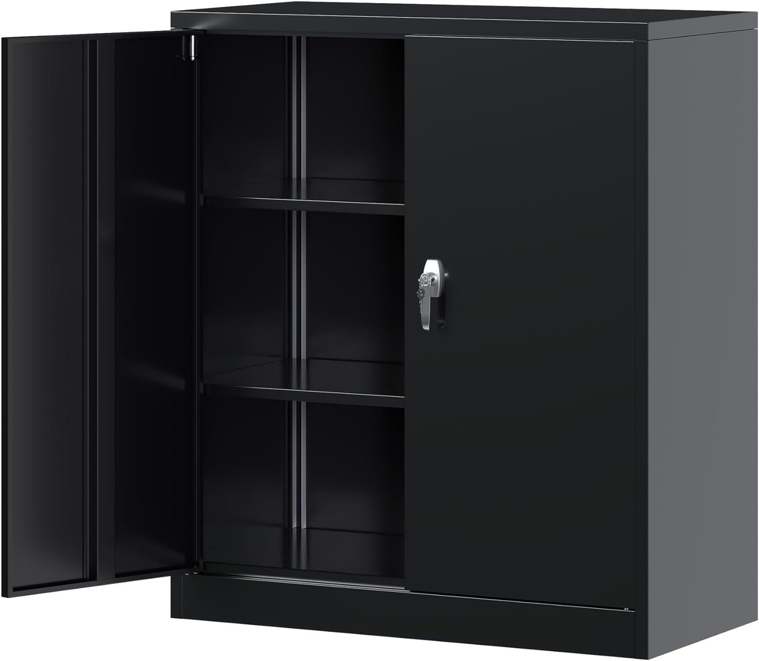 Latitude Run® Metal Storage Cabinets With Lock,2 Doors And 2 Adjustable ...