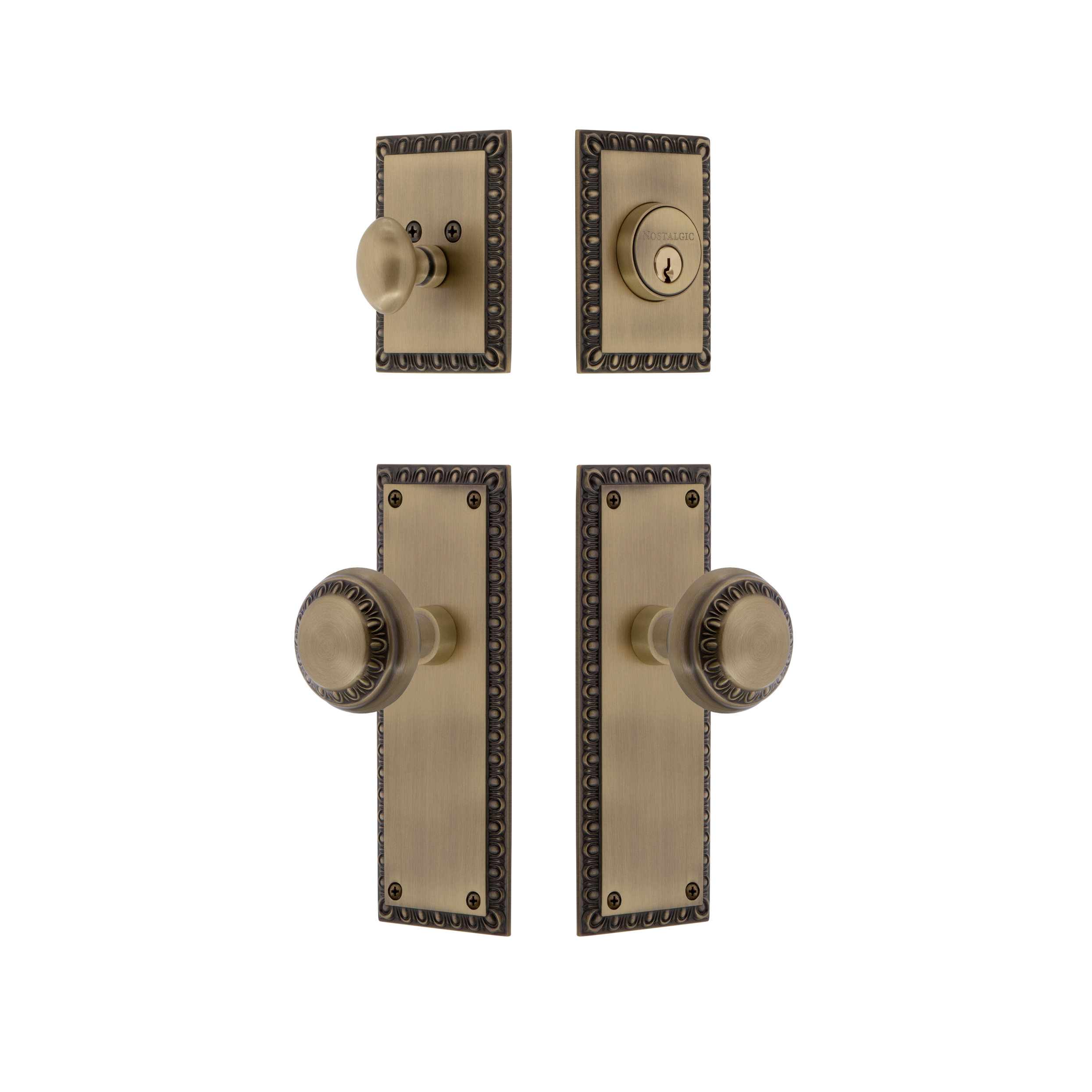 Nostalgic Warehouse Neoclassical Plate Entry Set with Neoclassical Knob ...