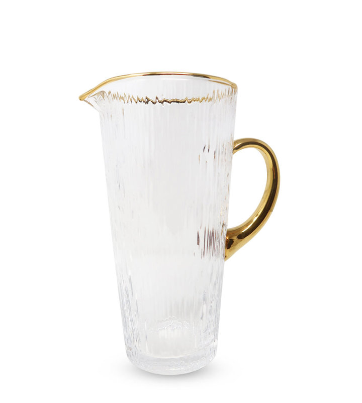 Mercer41 Clear Pitcher with Gold Handle and Rim | Wayfair