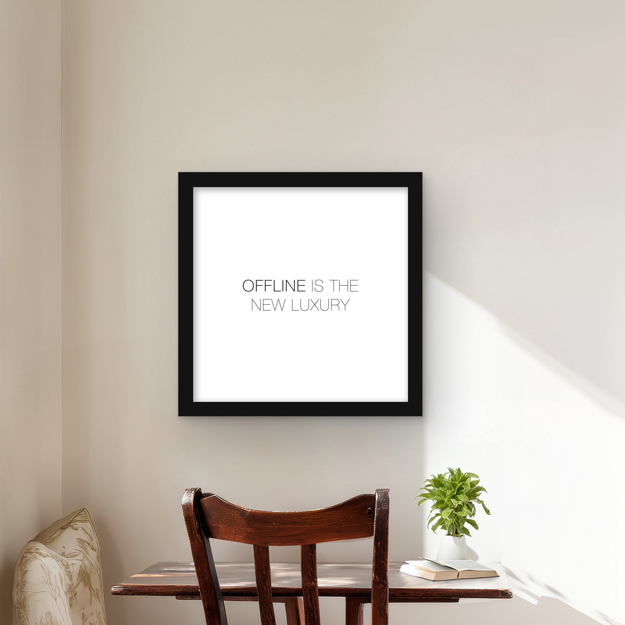 Lark Manor™ Offline is the new luxury - White Hygge Framed Print Decor ...