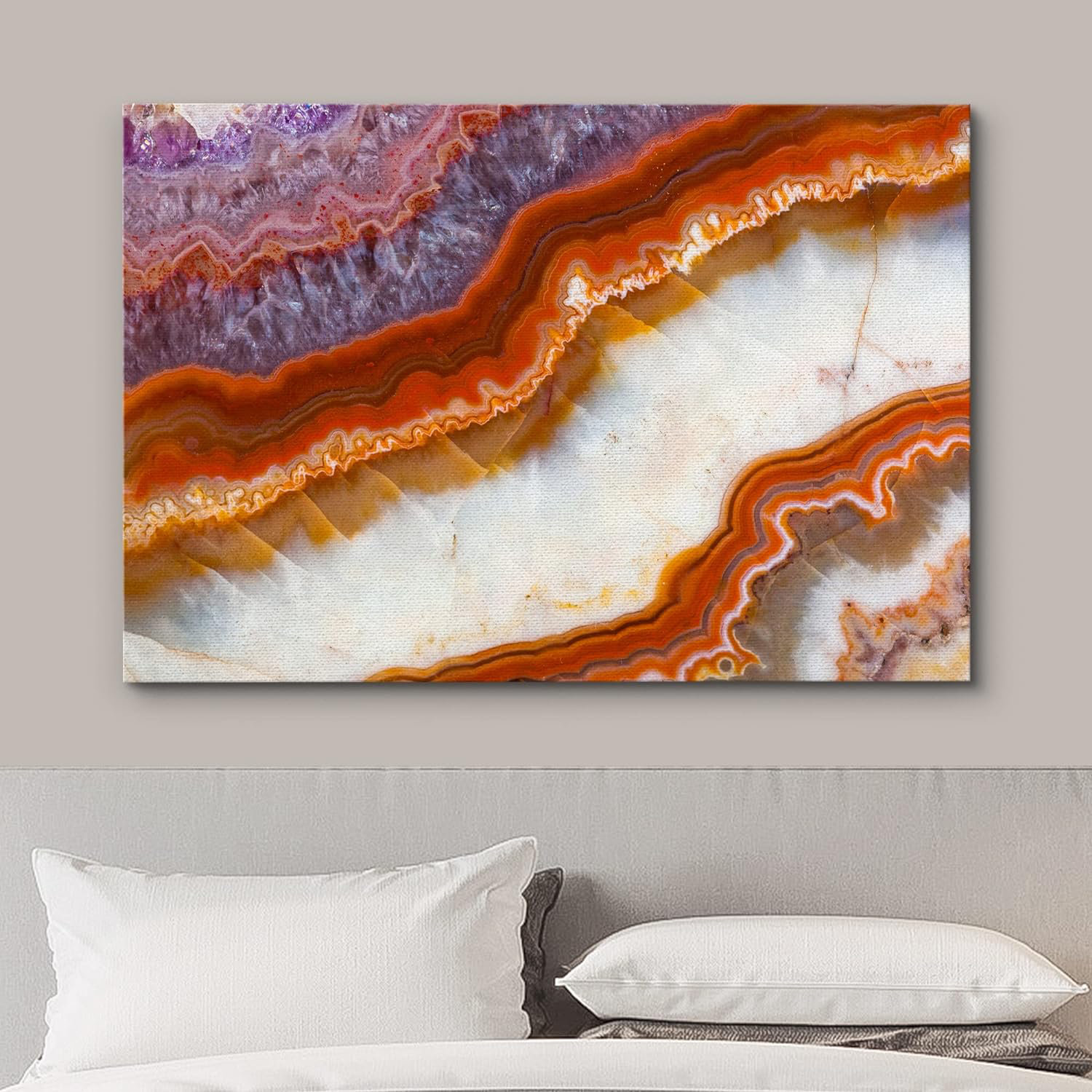 IDEA4WALL Purple Red White Gemstone Crystal Landscape Close Up Wall Art ...