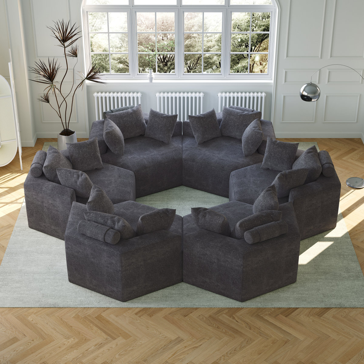 Latitude Run® 54''L Chenille Sponge Single Sofa,No Assembly Required ...