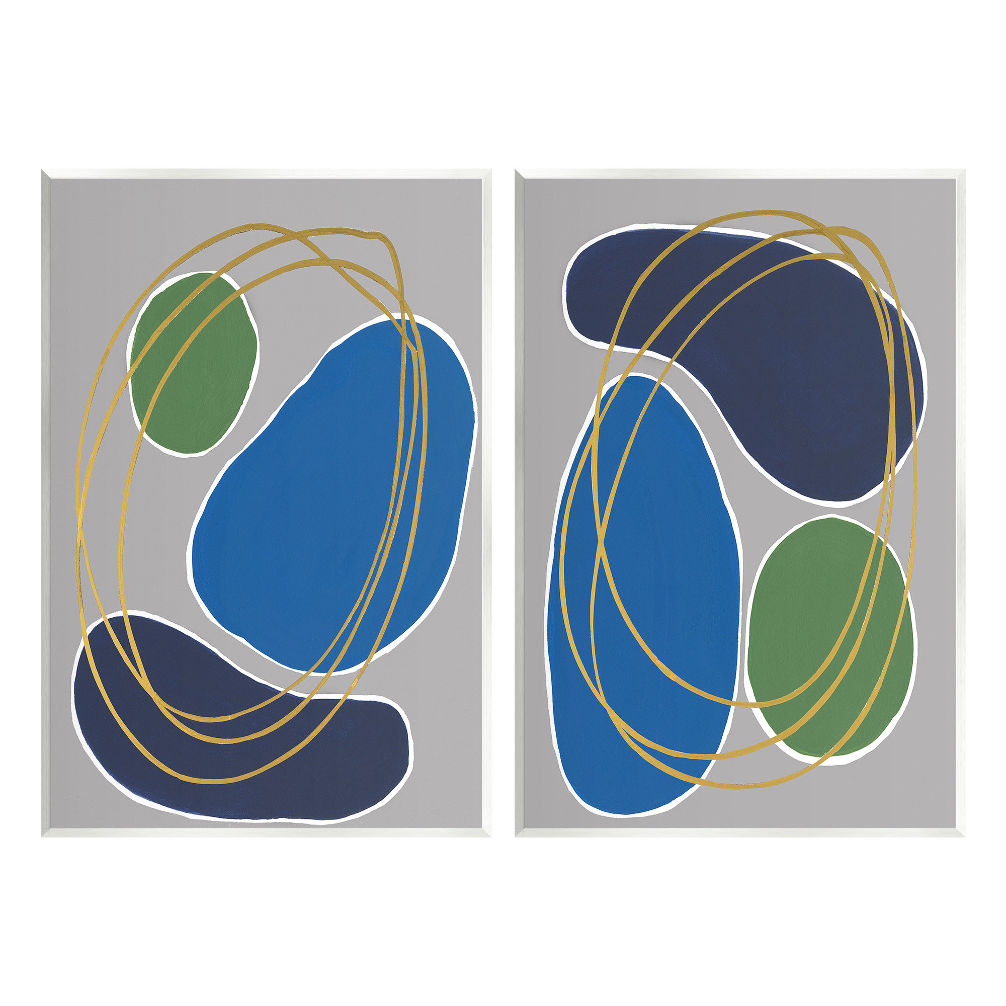 Ebern Designs Contemporary Oblong Shapes 2 Piece Wall Plaque Art Set by ...