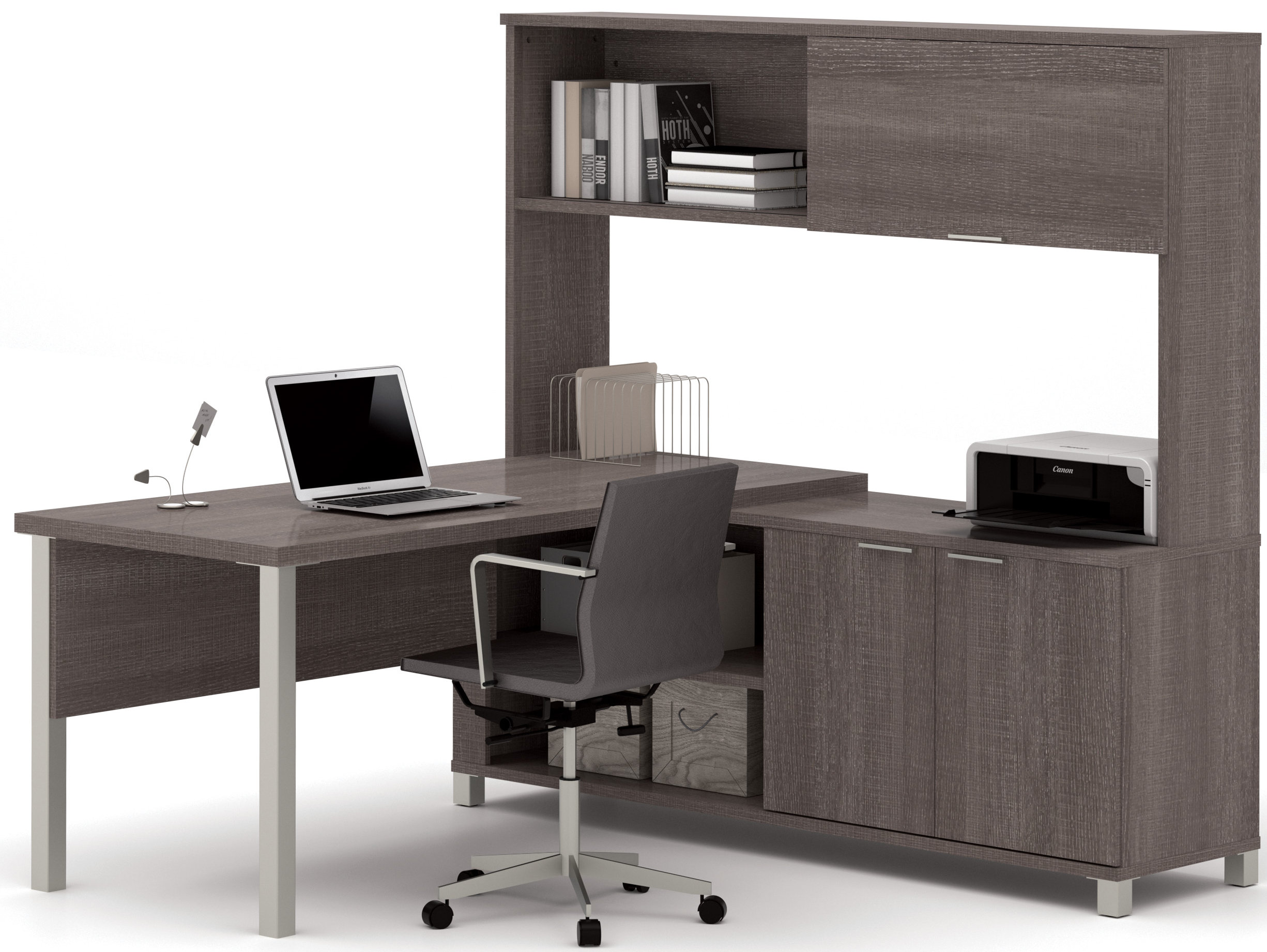 Inbox Zero Oriano Configurable L-Shape Standing Desk Office Set with ...
