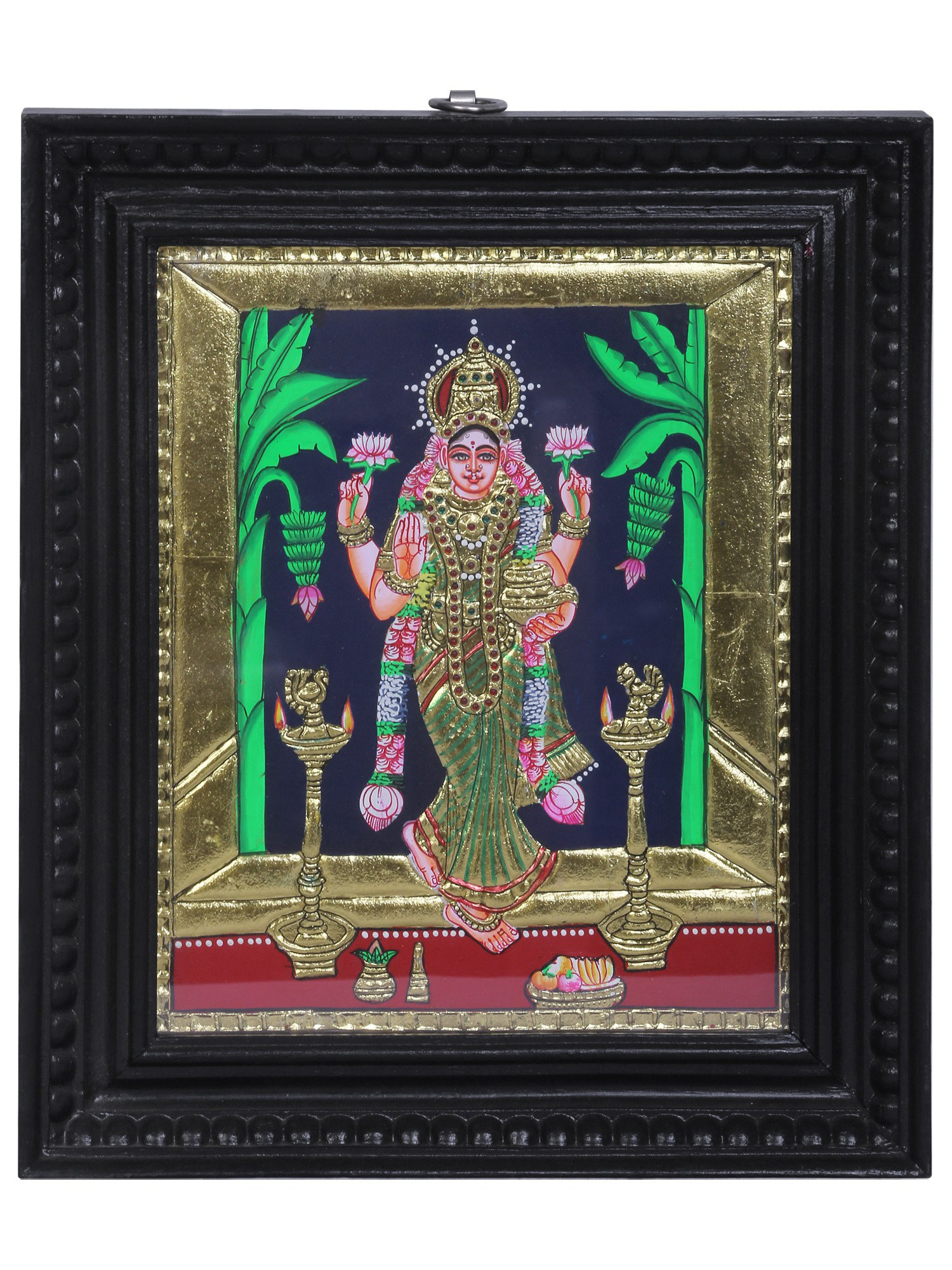 Exotic India Standing Devi Lakshmi | Traditional Colors With 24K Gold ...