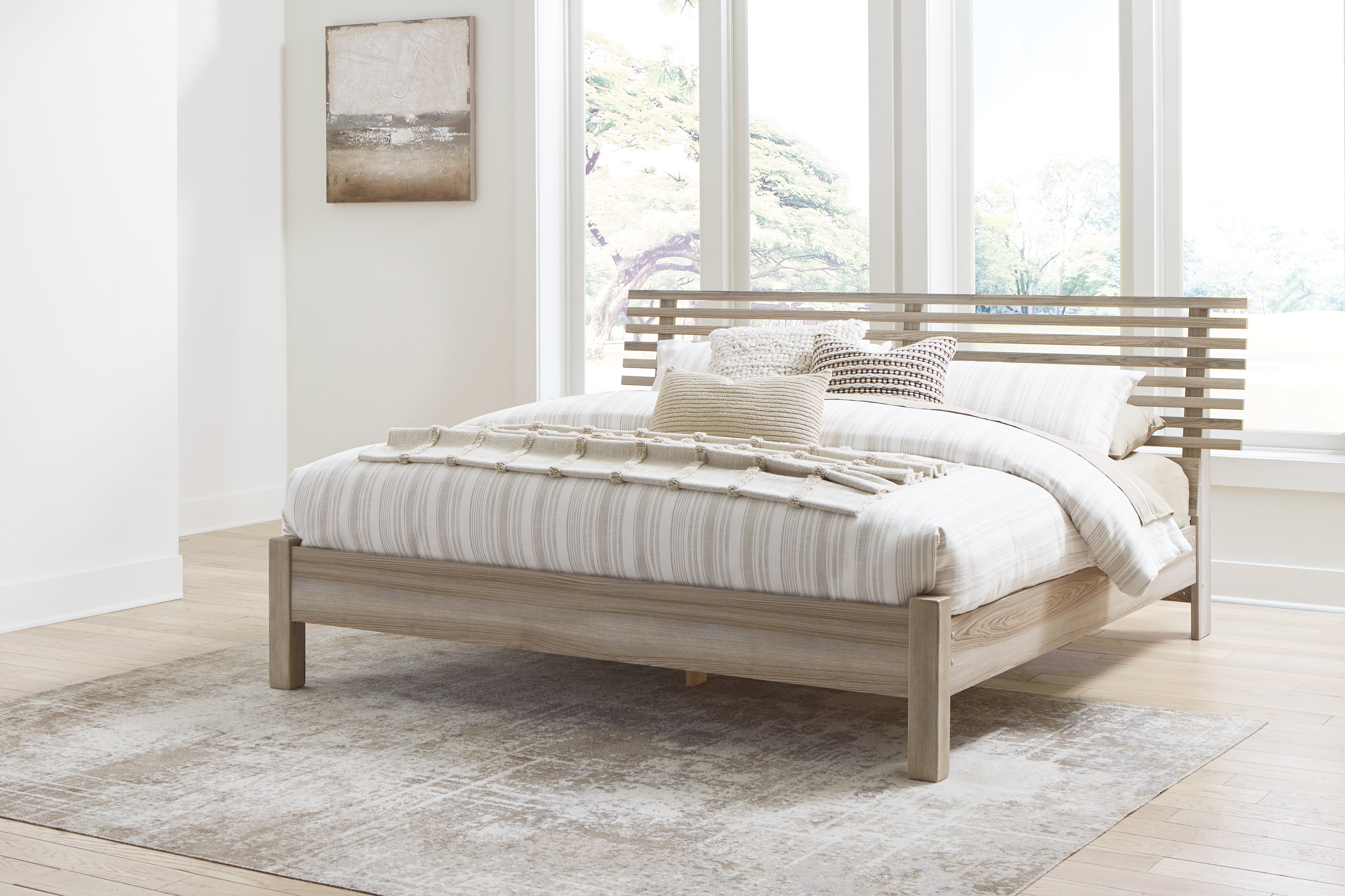 17 Stories Hasbrick King Slat Panel Bed - Wayfair Canada