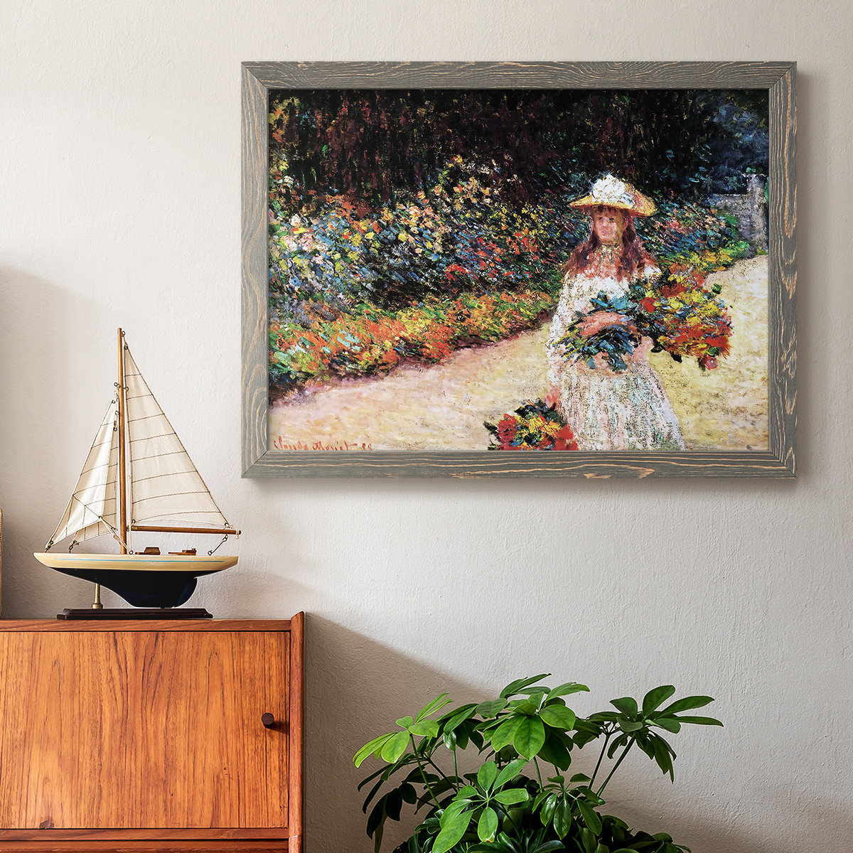 Winston Porter Young Girl In The Garden At Giverny, 1888 Framed On ...