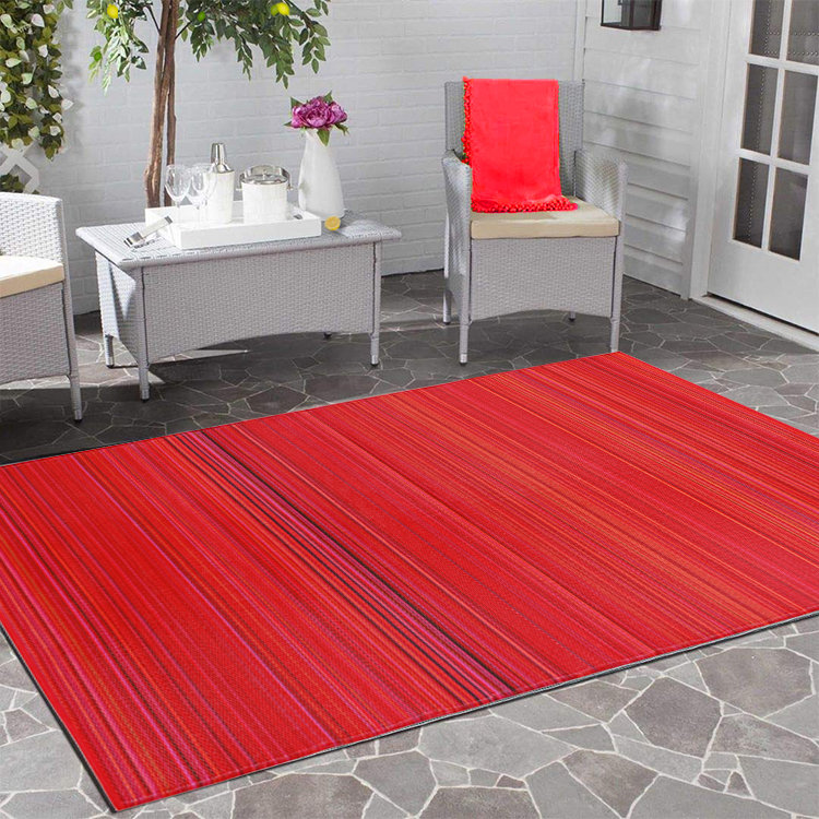 Union Rustic Fiesta Premium Quick Dry Reversible Indoor/Outdoor Plastic ...