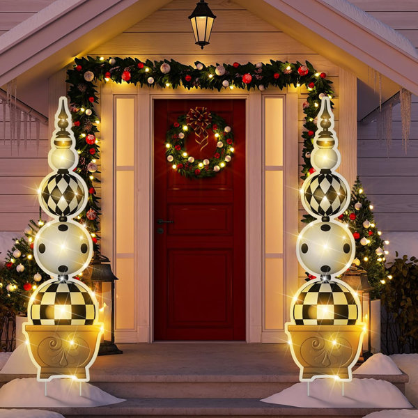 The Holiday Aisle® 2 Set Christmas Outdoor Decoration 44 Inches Tall ...