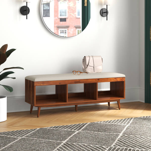 Latitude Run® Accent Bench with Storage and Upholstered Cushion ...