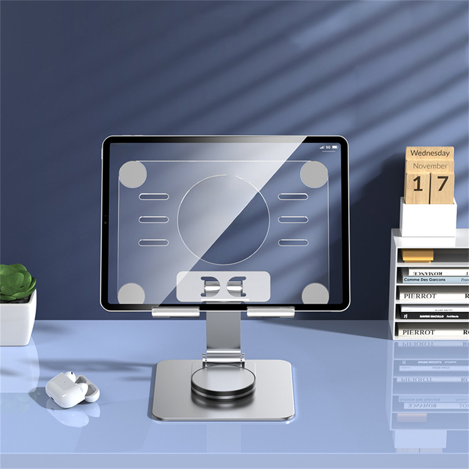 Inbox Zero Cooling Tablet Stand - Transparent Acrylic Ipad Holder For ...