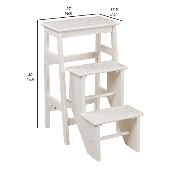 Loon Peak® 3 - Step Wood Small Step Ladder | Wayfair