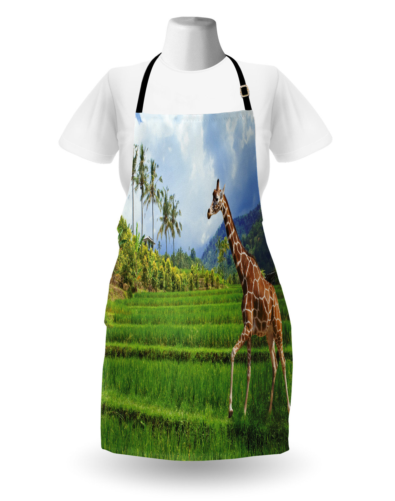 East Urban Home Landscape Apron Unisex, Tropical Wild Animals, Adult ...