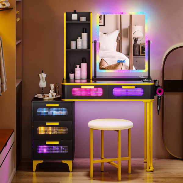 Brayden Studio Dressing Table with Mirror | Wayfair.ie