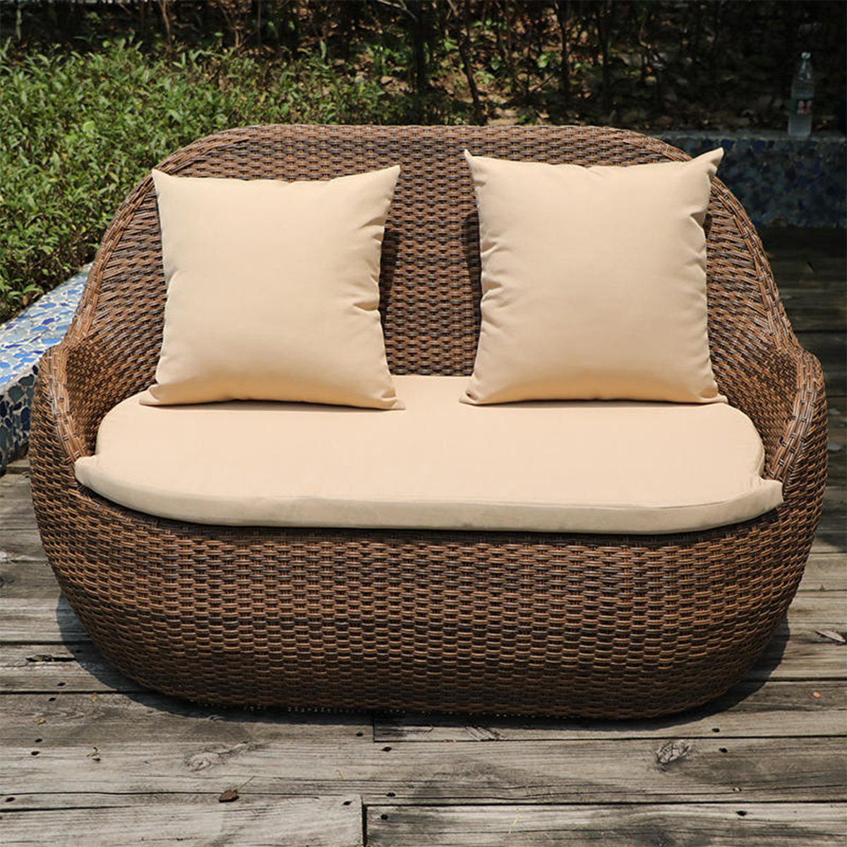 Red Barrel Studio® Chemene 53.15'' Wicker Outdoor Loveseat | Wayfair