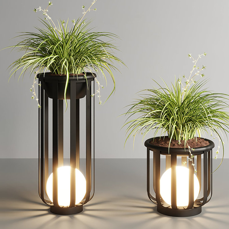 VIVZONE Integrated LED Outdoor Floor Lamp（Set of 2） & Reviews | Wayfair