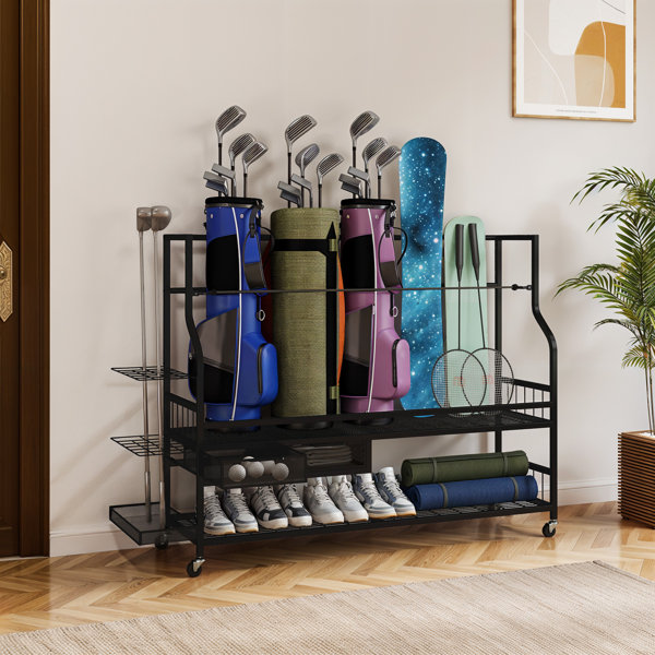 WFX Utility™ Rolling Golf Storage Rack with Drawers for Clubs, Balls ...