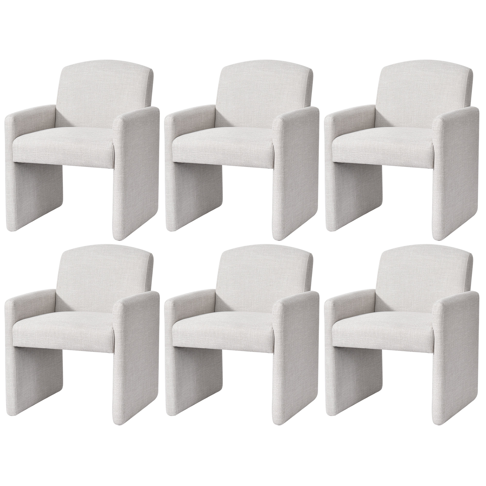Orren Ellis Modern Upholstered Arm Dining Chairs With Sleek Block Legs ...
