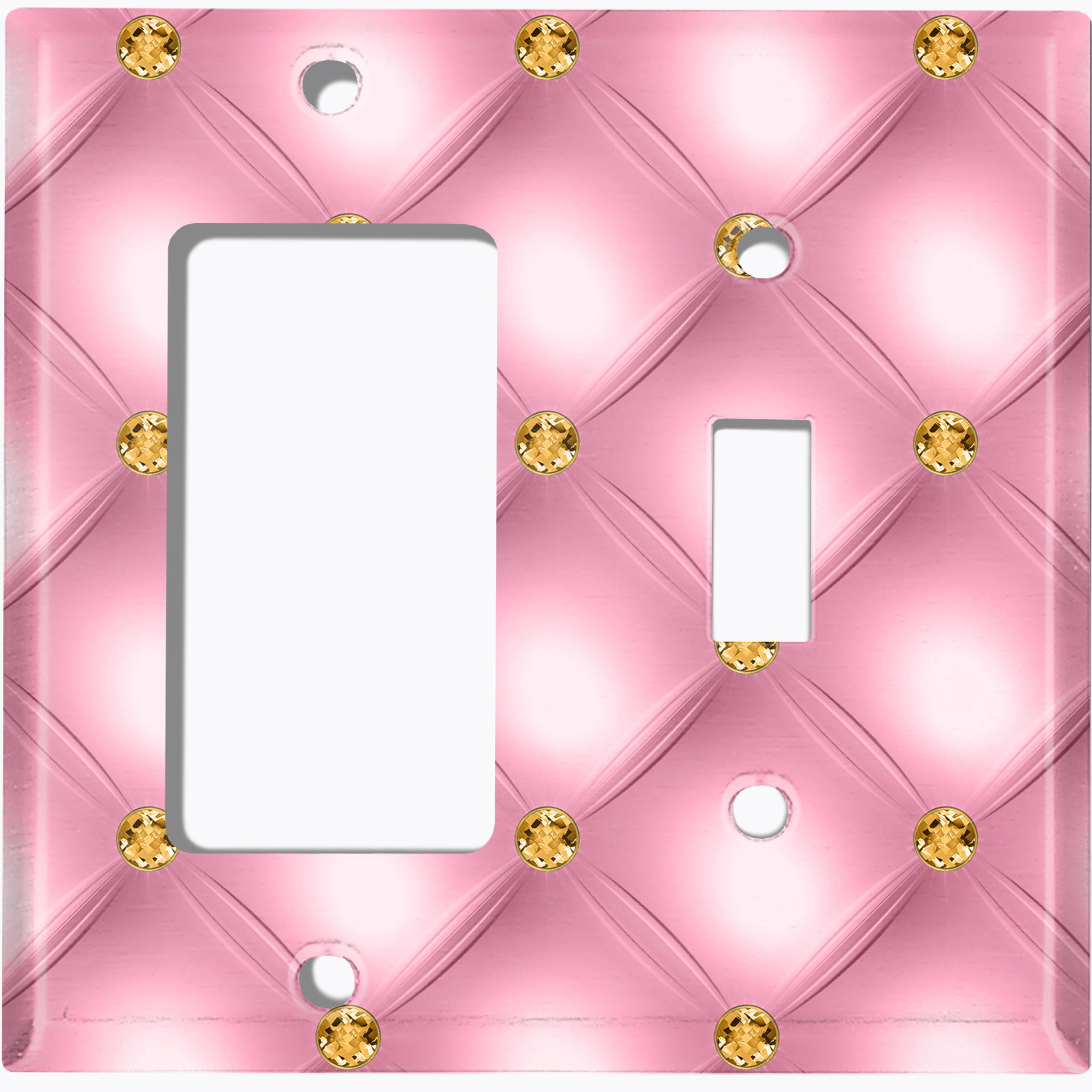 WorldAcc Tufted Diamonds 2-Gang Toggle Light Switch / Rocker ...