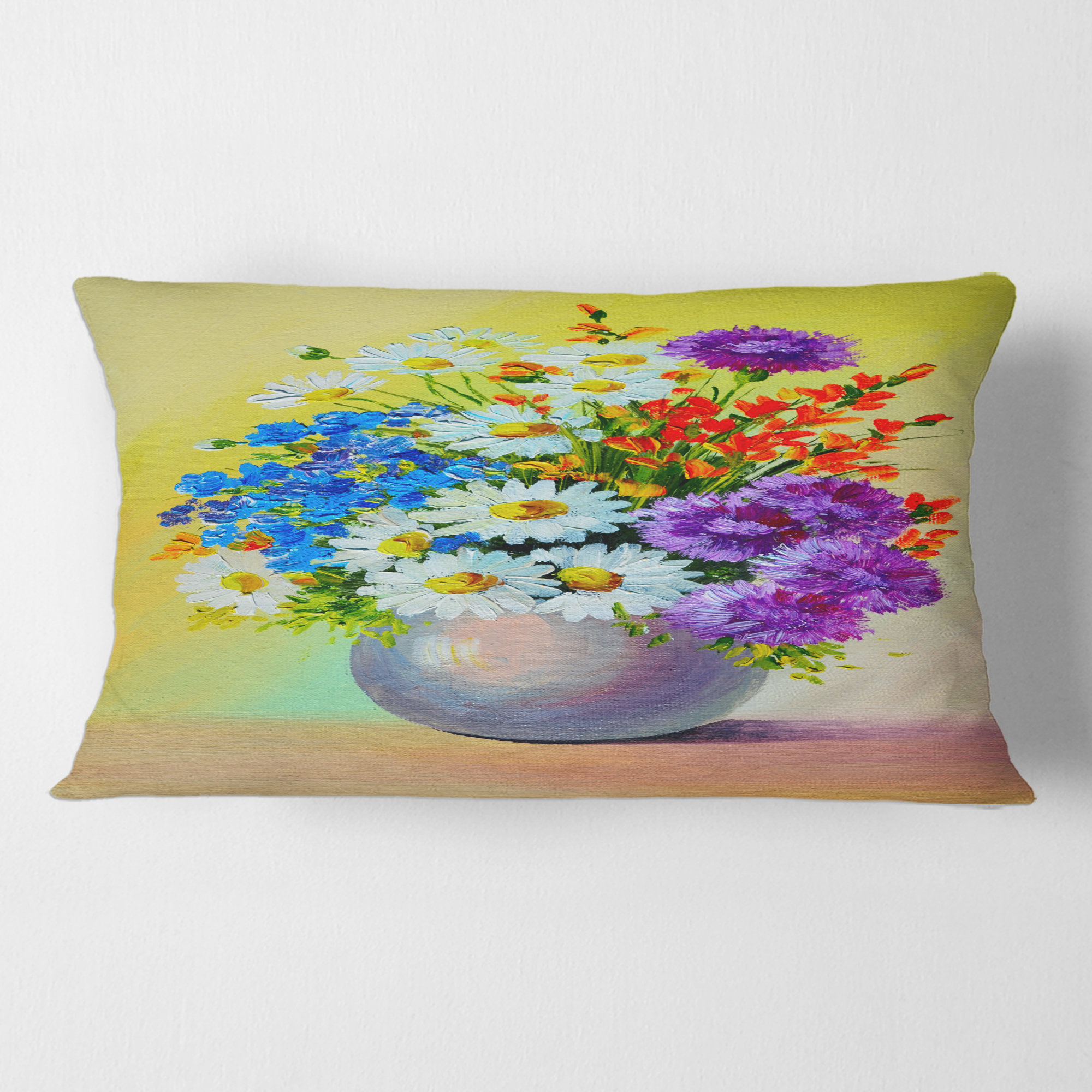 Design Art Still Life a Bouquet of Flowers Rectangular Pillow Cover ...