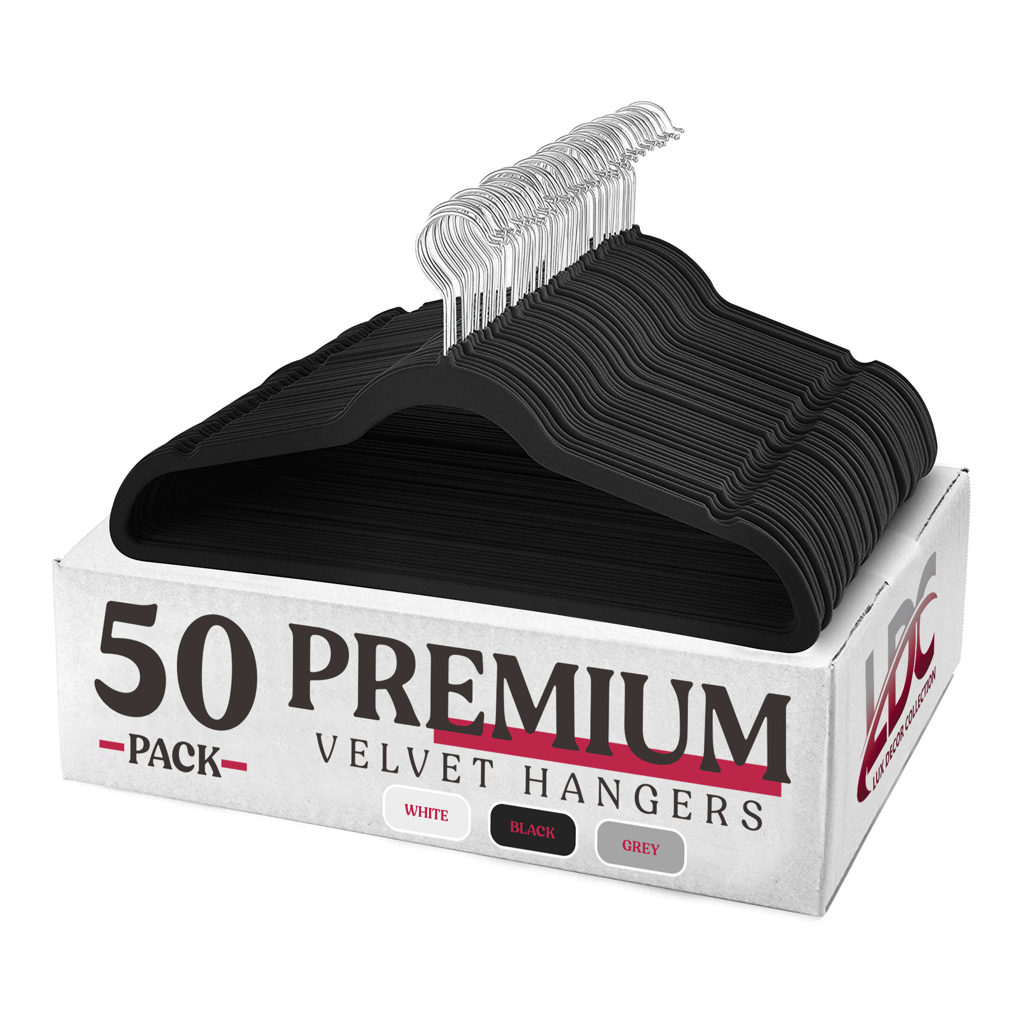 Lux Decor Collection Non-Slip Plastic Velvet Hanger Packs - Heavy Duty ...
