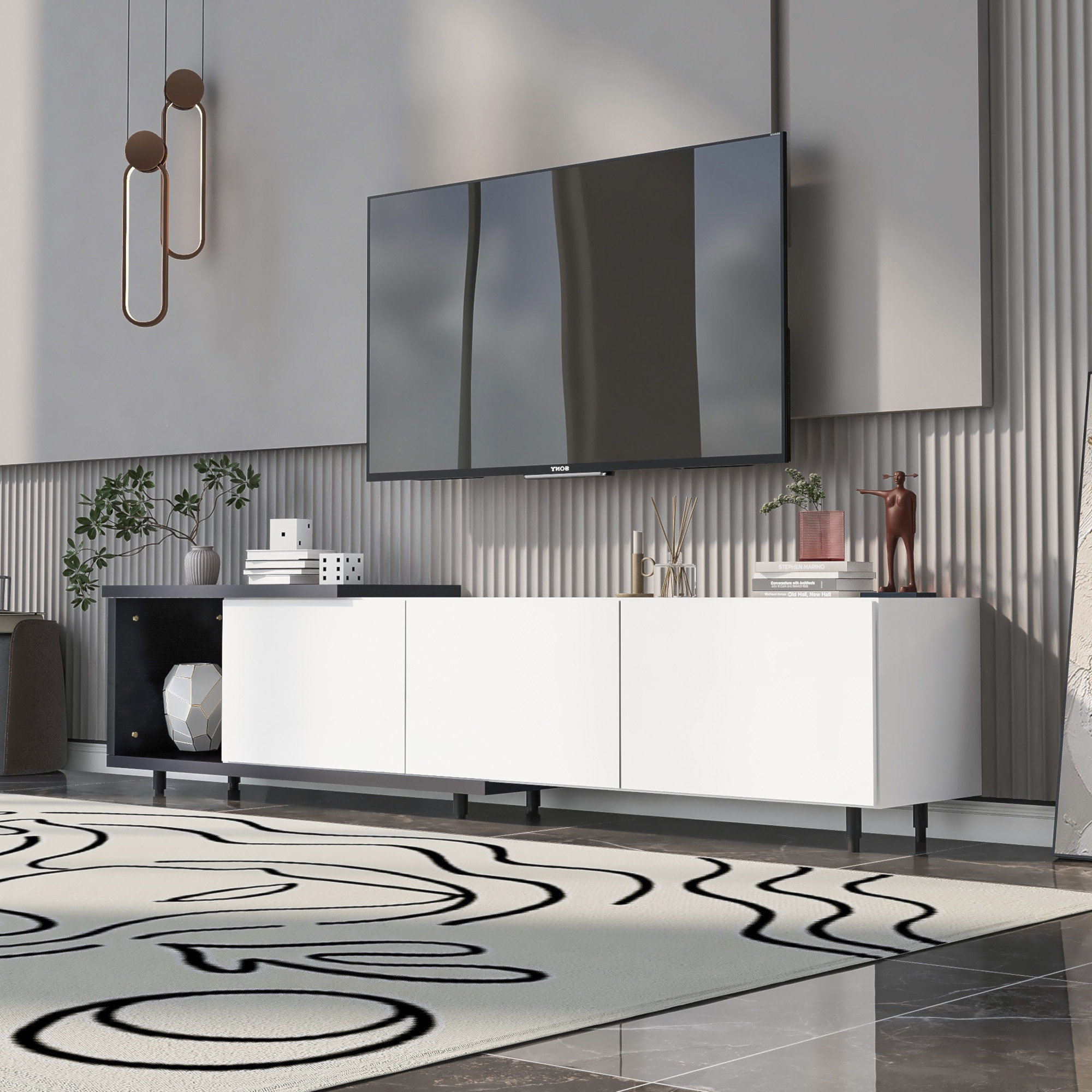 Brayden Studio Versatile Expandable TV Stand With Abundant Storage For ...