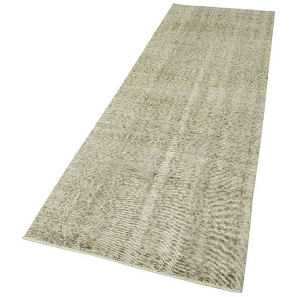Hargun Vintage Hand Woven Hand Knotted 90 X 296 Beige Area Rug ...