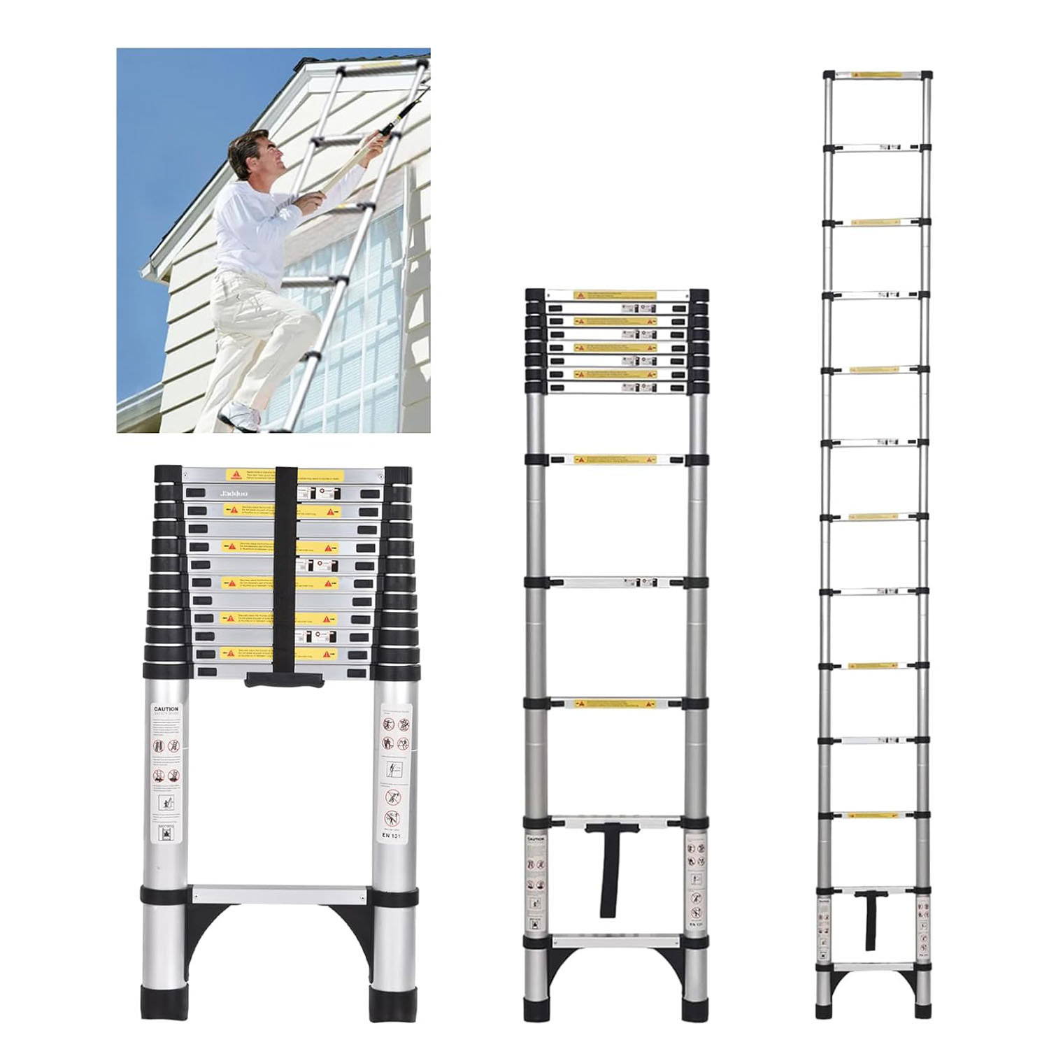 WFX Utility™ Telescoping Ladder 16.5 FT Extension Ladder Aluminum ...