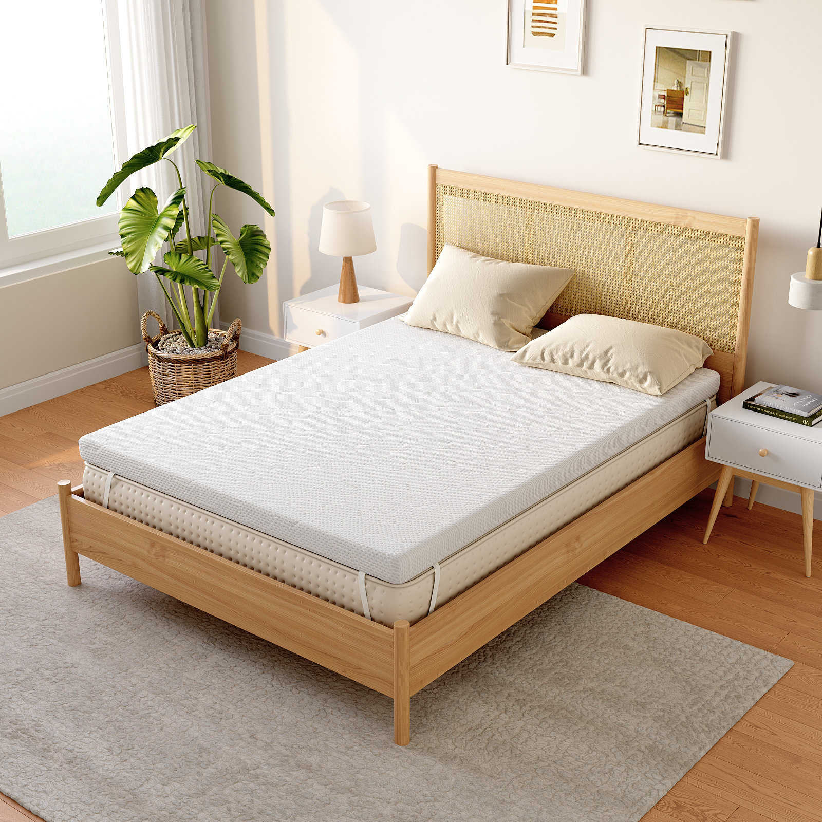 Alwyn Home All-Season Dual-Sided Mattress Protector - Gel Cooling ...