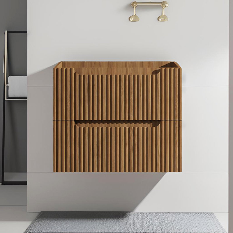 Ebern Designs Modern Wall-Mounted Floating Bathroom Cabinet (Cabinet ...