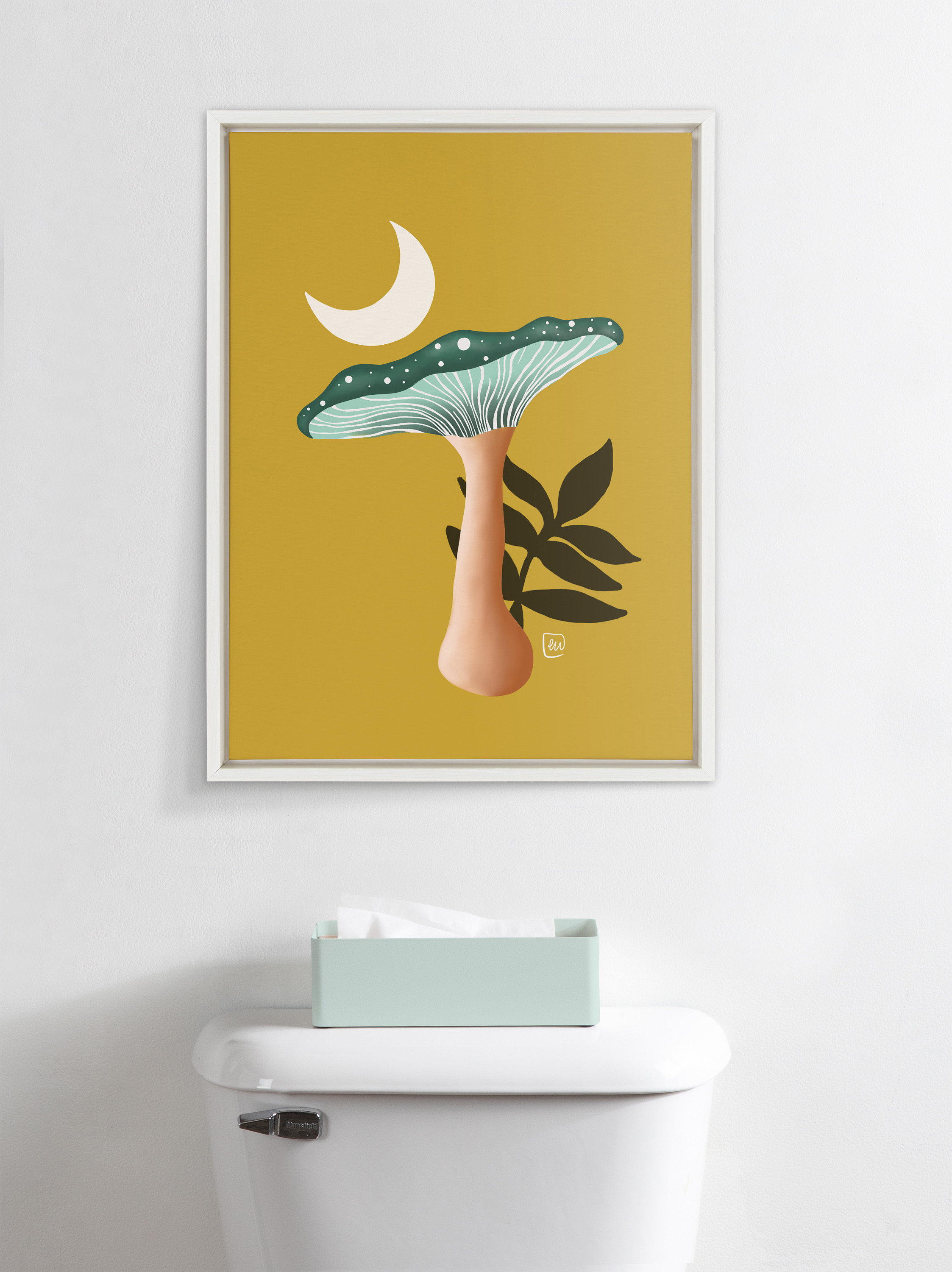 Beachcrest Home Shalyce Wintertide Moonrise by - Floater Frame Graphic ...