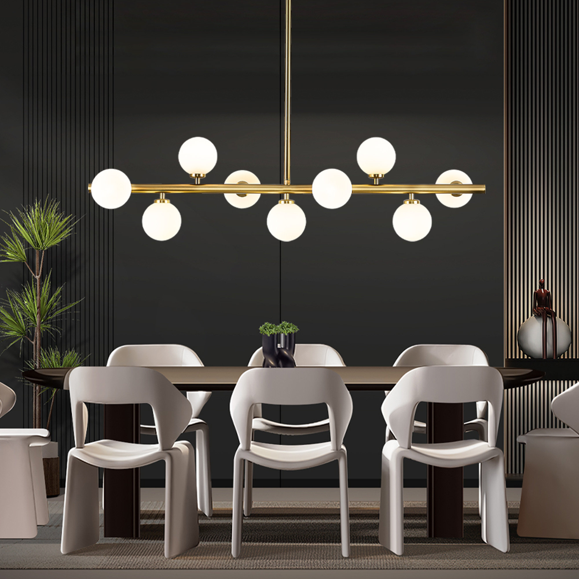 Mercer41 9 - Light Dimmable Sputnik Linear Chandelier & Reviews | Wayfair