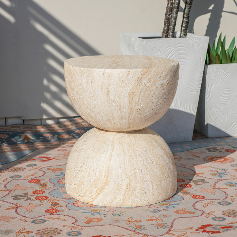 Wrought Studio™ Irregular Magnesium Oxide Side Table | Wayfair