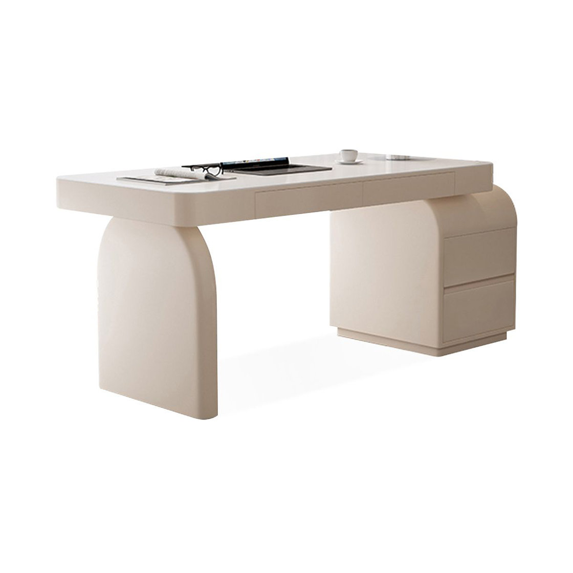 StyleCrafted Furniture Beige Rectangular Manufactured Wood desks | Wayfair