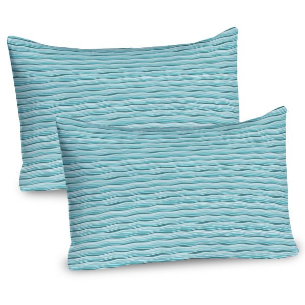 Ambesonne Abstract Pillow Sham 2 Pack Horizontal Aquatic Waves Seafoam ...