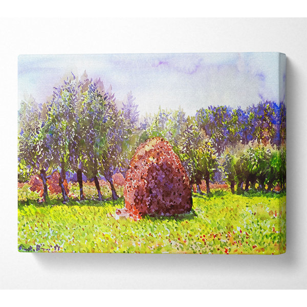 ClassicLiving Monet Heap of Hay in the Field - Wrapped Canvas Art ...