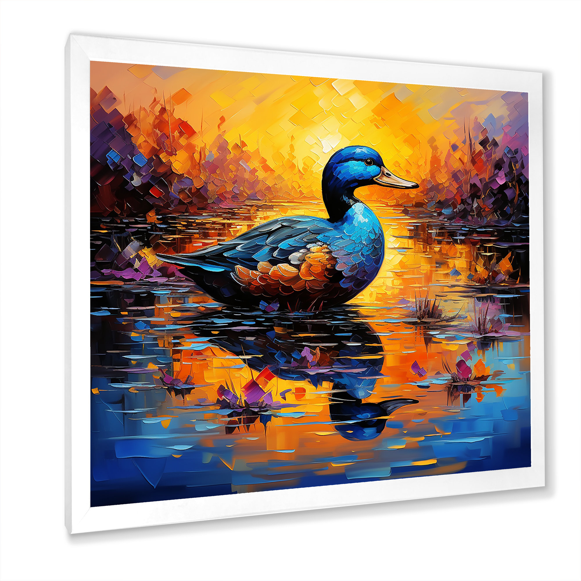 August Grove® Duck Morning Quack Lake I - Duck Animal Wall Art | Wayfair