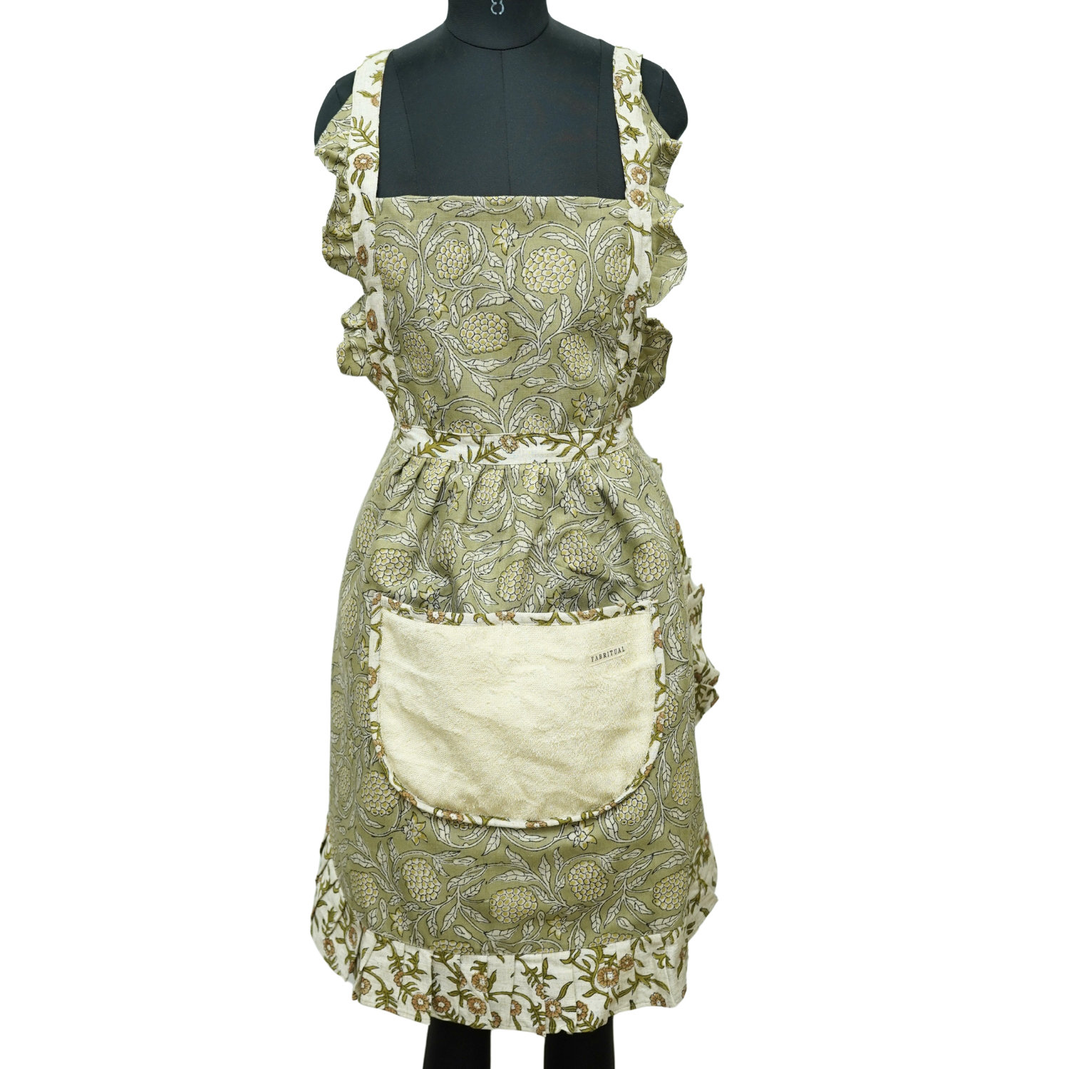 Rosalind Wheeler Handcrafted Apron – Botanical Vines in Earthy Green ...