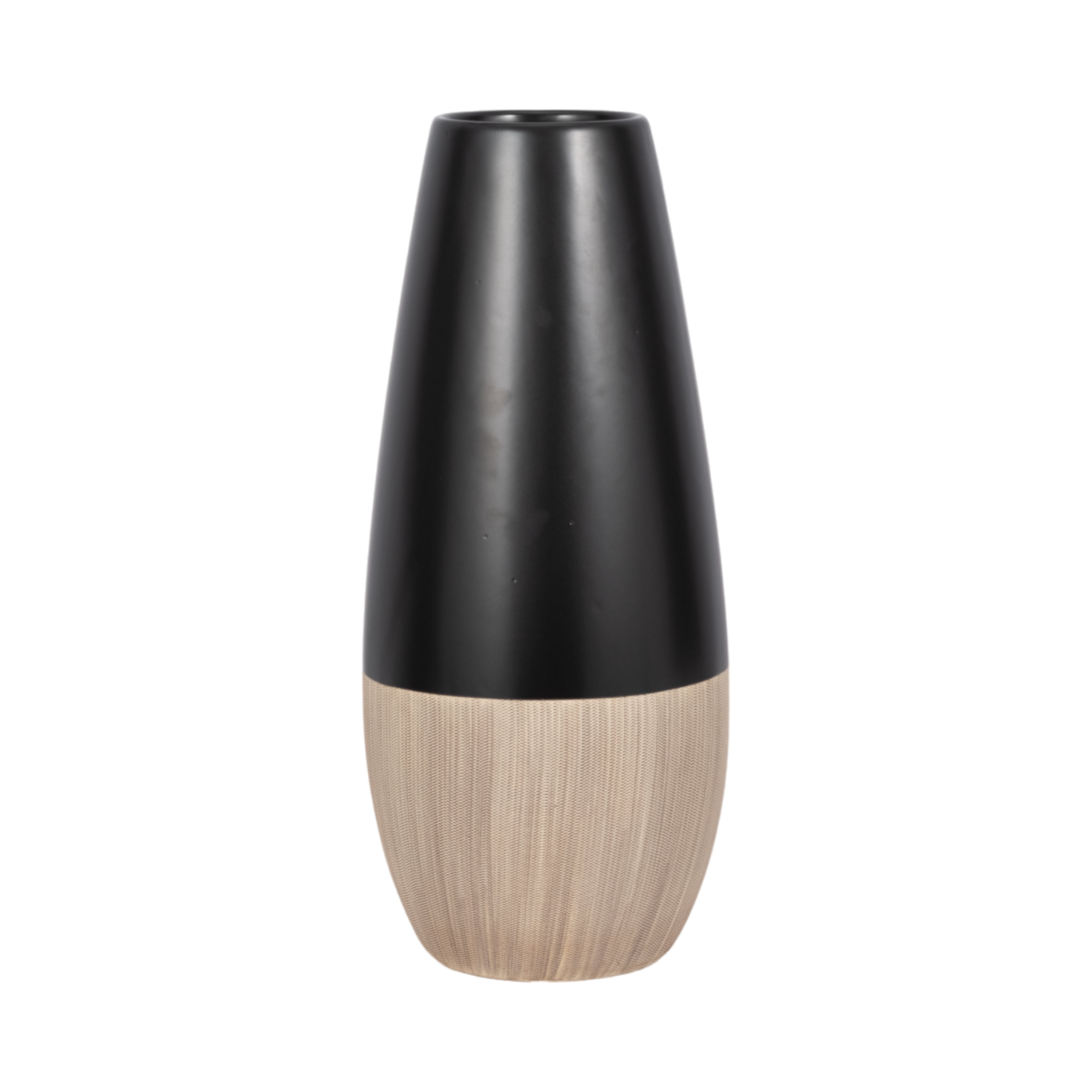 Ebern Designs Ceramic Vase Contemporary Two Tone Vase For Decorative Table Accent | Wayfair
