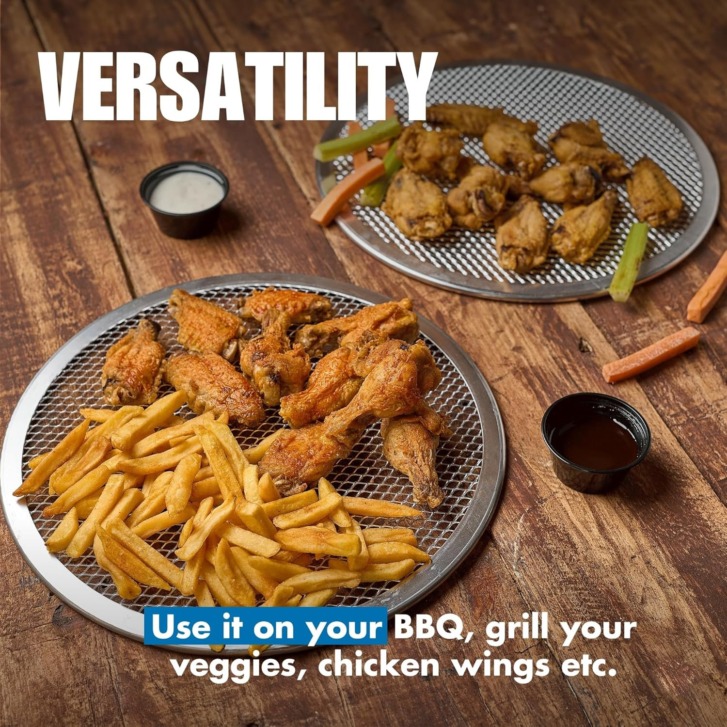 ESHOO 3-Pack Pizza Baking Screens - Heavy-Duty Aluminum Alloy Seamless ...