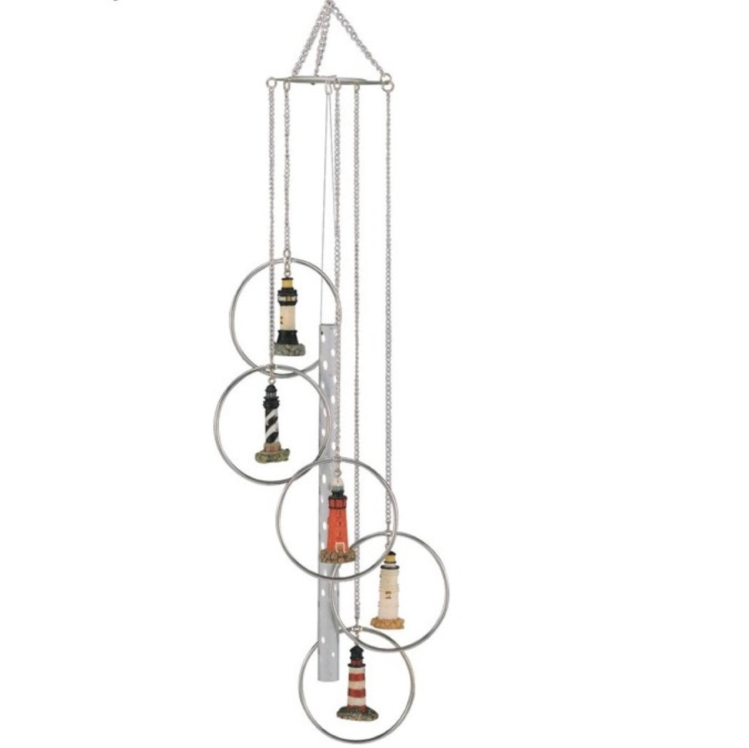 Arlmont & Co. Long 5-Ring Polyresin Lighthouse Wind Chime - Wayfair Canada